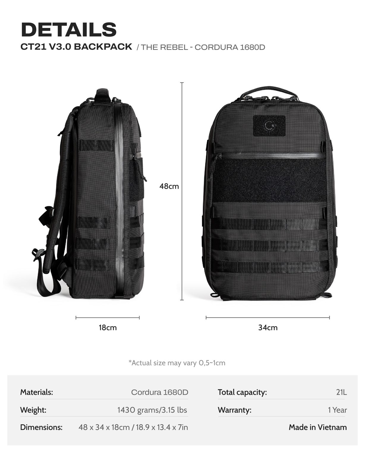 CT21 V3.0 Backpack - THE REBEL | ChuyenTactical